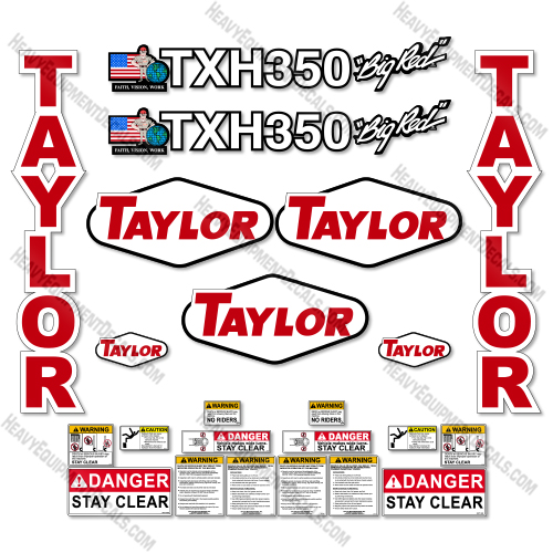 - Fits Taylor TX350 Decal Kit Forklift #TAY-TX350
