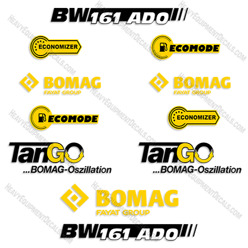 Fits Bomag BW161ADO Decal Kit Roller