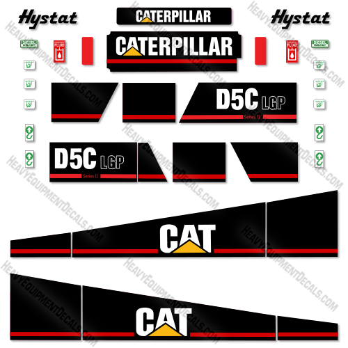 - Fits Caterpillar D5C LGP Series 2 Decal Kit Dozer #CAT-D5C-LGP-S2