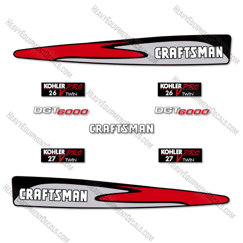 - Fits Craftsman DGT6000 Decal Kit Mower #CRFTS-DGT-6000