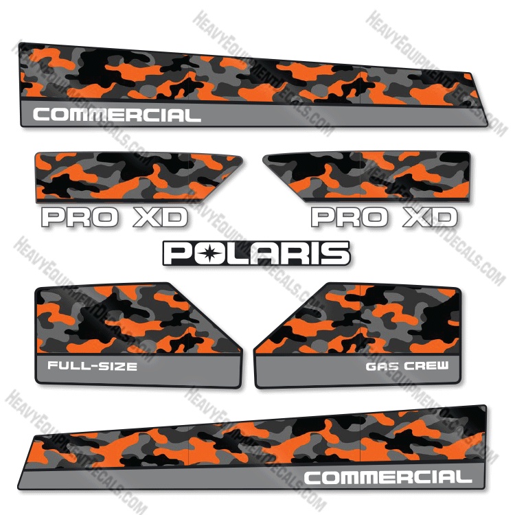 Fits Polaris Commercial Pro XD Full-Size Crew Decal Kit UTV - GASOLINE