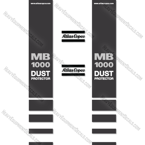 - Fits Atlas Copco MB1000 Decal Kit Hammer #AC-MB1000-DP