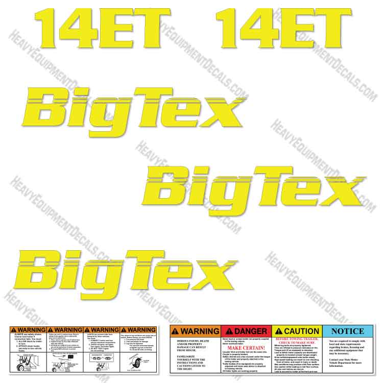 Fits Big Tex 14ET Trailer Decal Kit