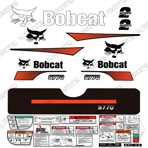 - Fits Bobcat S-770 Compact Track Loader Skid Steer Decal Kit (Curved ...