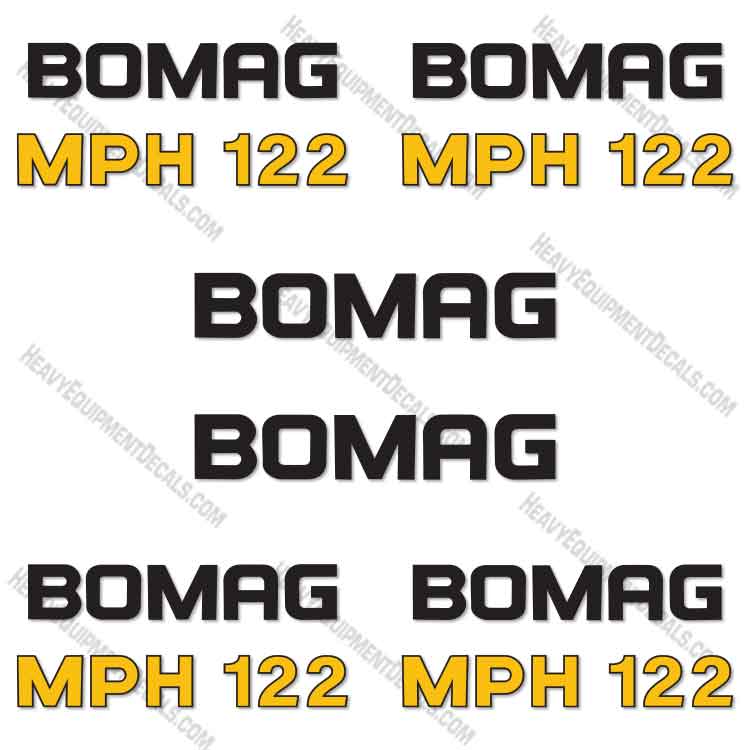 - Fits Bomag MPH122 Decal Kit Soil Stabilizer - Newer Style #BMG-MPH-122-NS