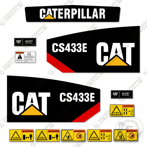 - Fits Caterpillar CS433E Decal Kit Roller #CAT-CS433E-NEW