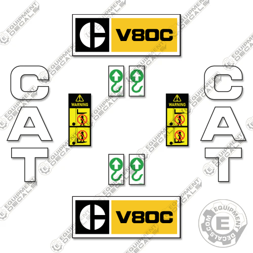 - Fits Caterpillar V80C Forklift Decal Kit #CAT-V80C