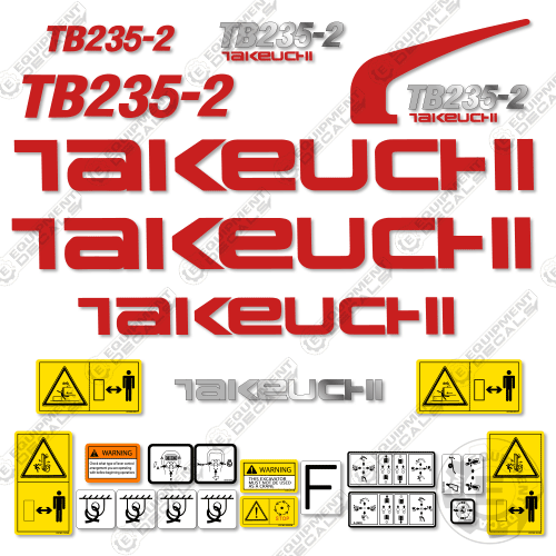 - Fits Takeuchi TB235-2 Decal Kit Mini Excavator #TAK-TB235-2