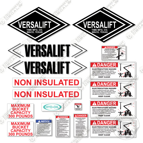 - Fits Versalift TEL29N02 Bucket Truck Decal Kit #VRS-TEL29N02